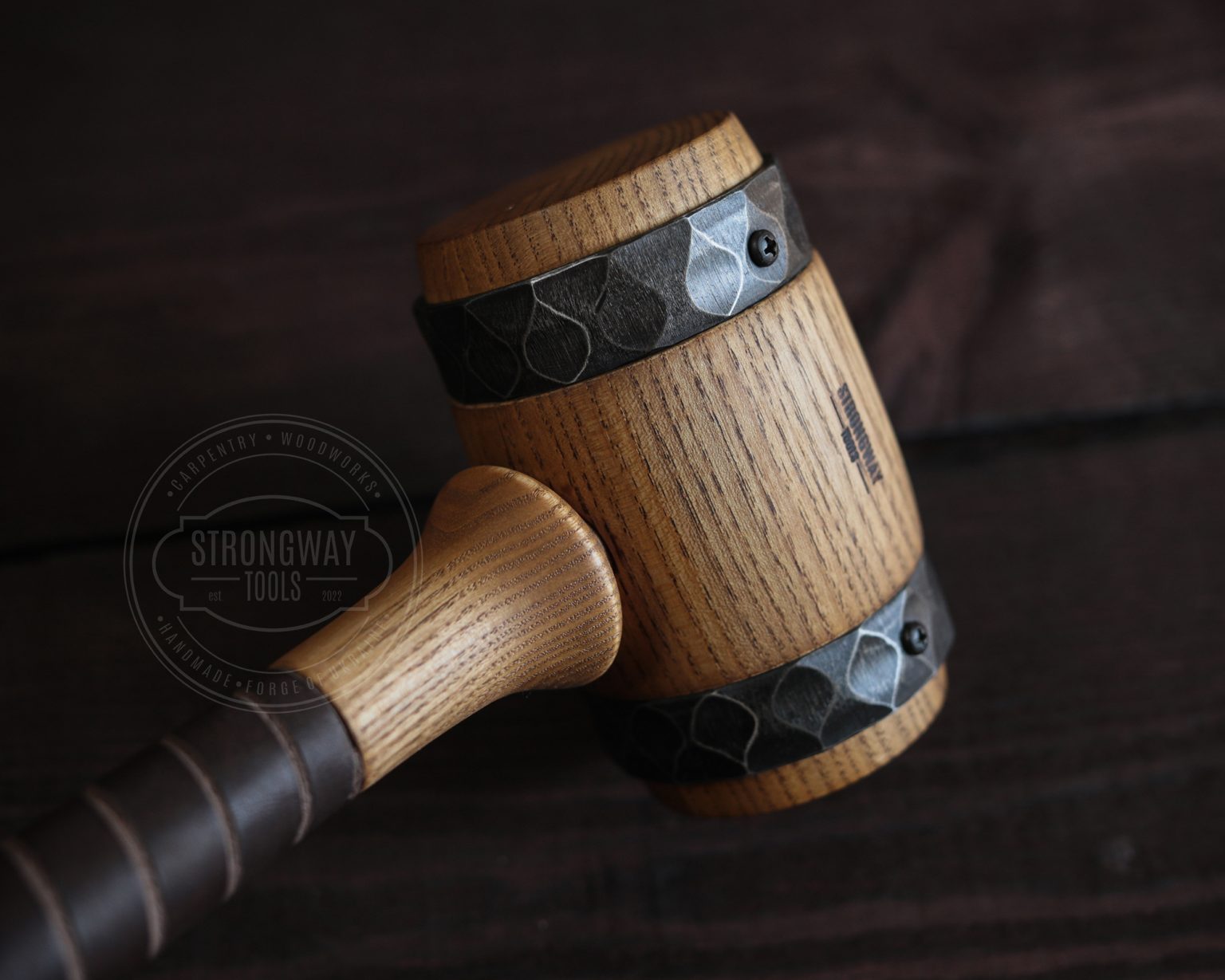 Medium Steel Hooped Wooden Mallet (Hammer)