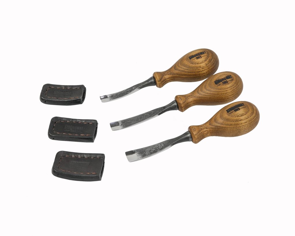 Set of three cutting knives