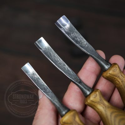 Set of three cutting knives