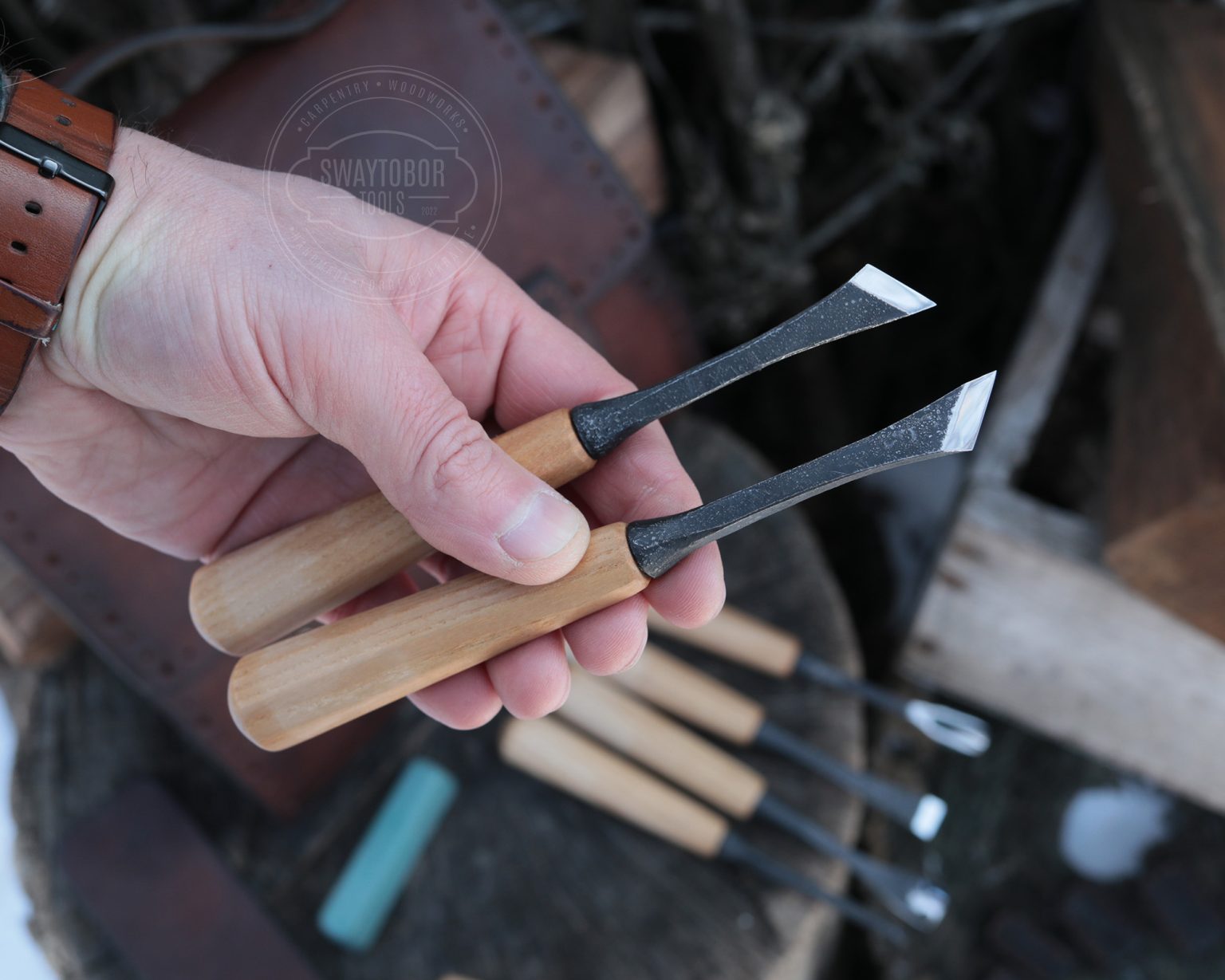 Set carving knives with bag