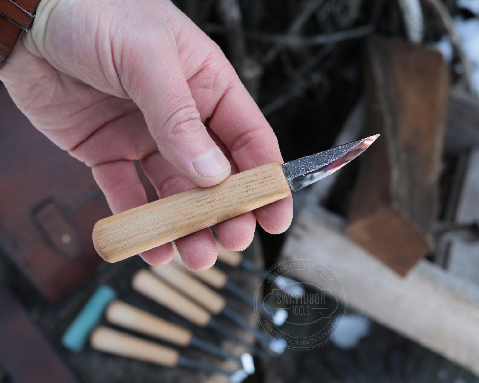 Set carving knives with bag