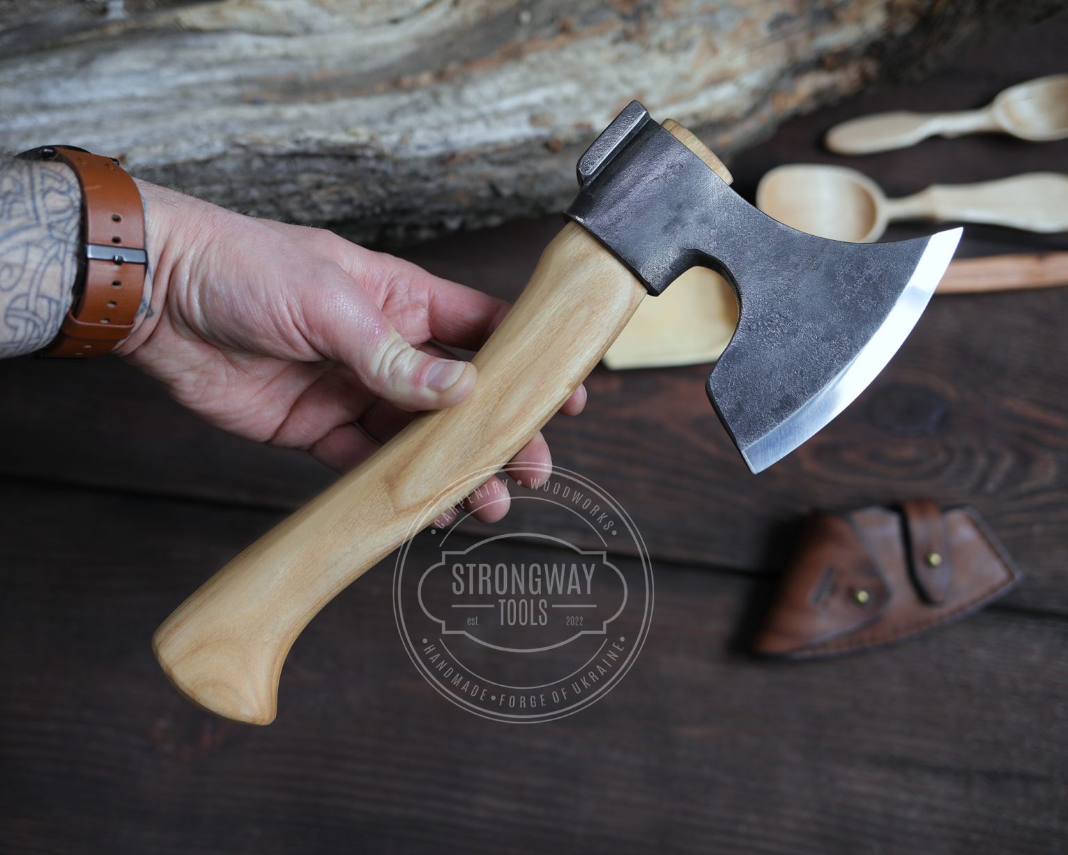Small Finnish Carving Axe with smooth handle