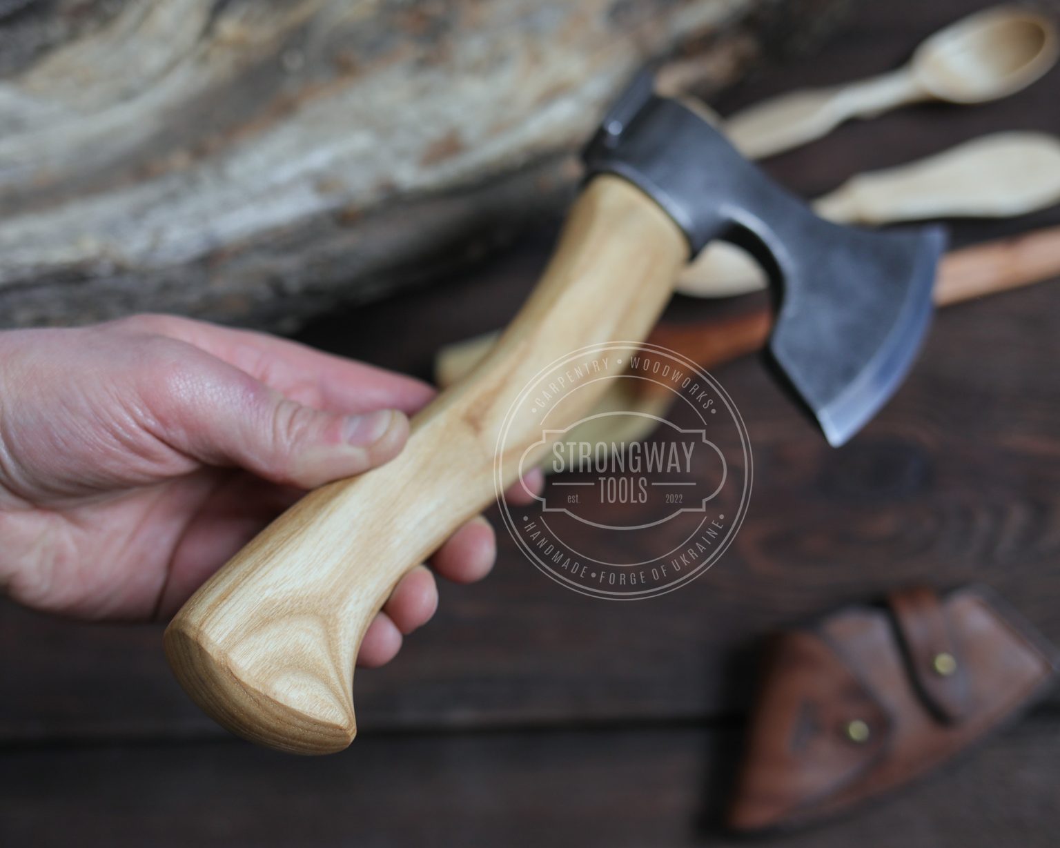 Small Finnish Carving Axe with smooth handle