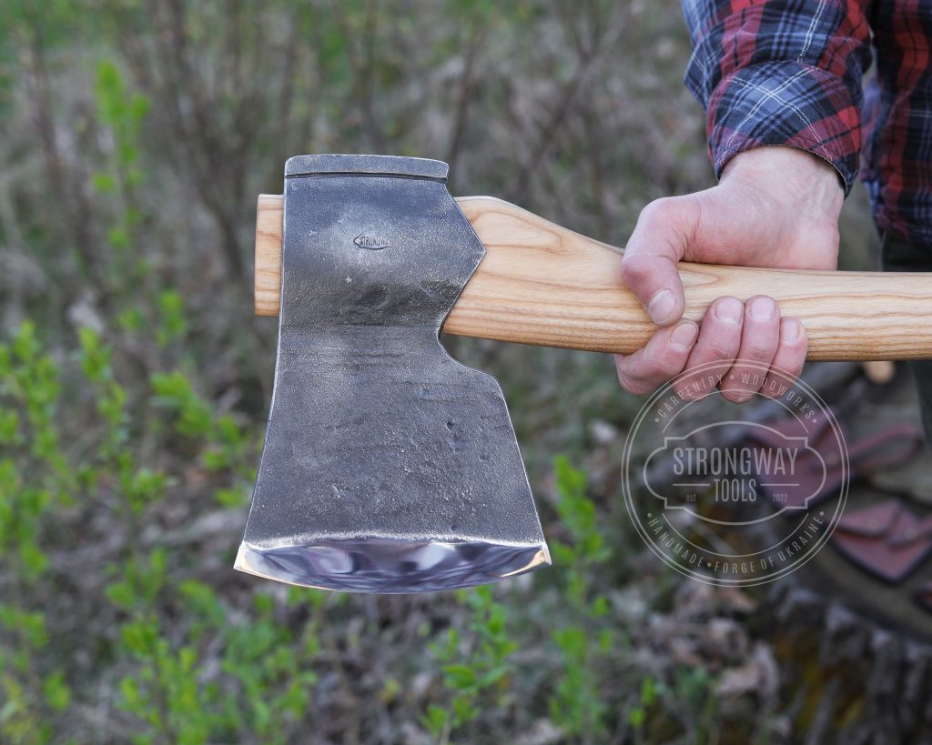 Large felling axe with long handle