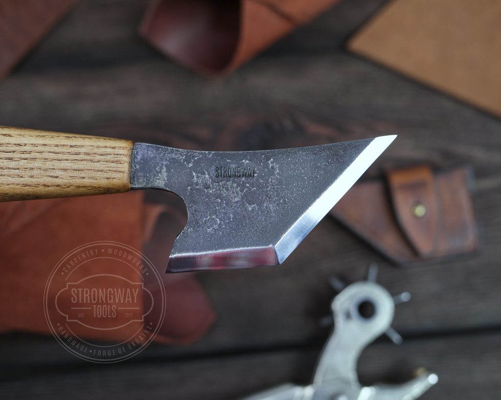 Two corner leather knife