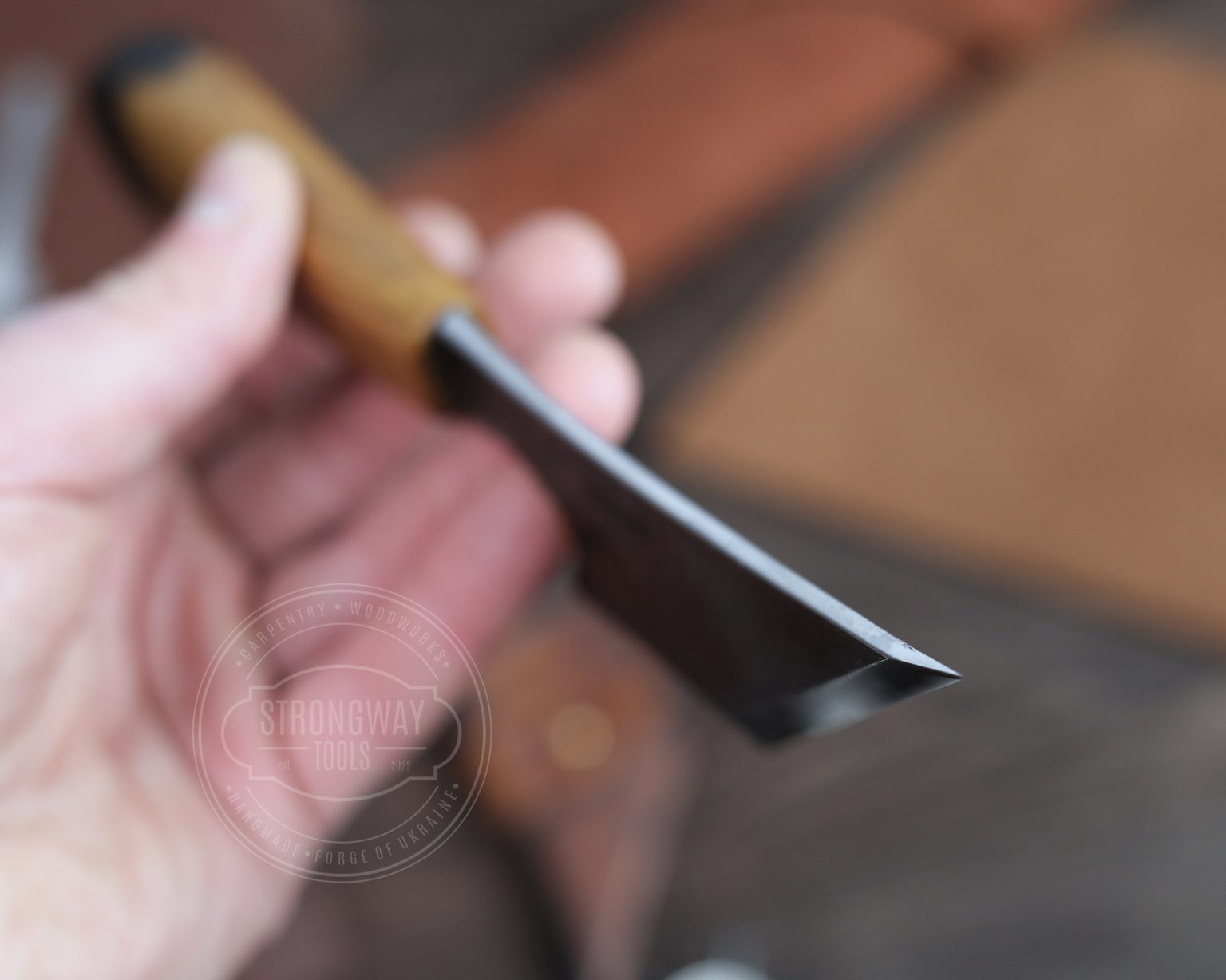 Two corner leather knife