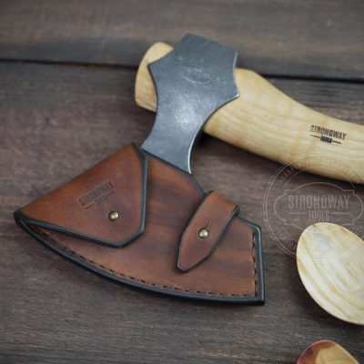 Hand Forged Carving Axe with Steel Pin Handle