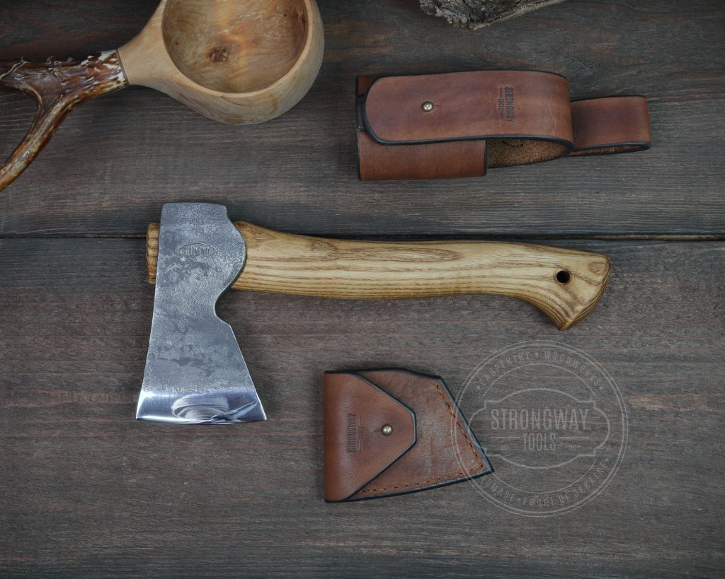 Small axe with leather belt loop