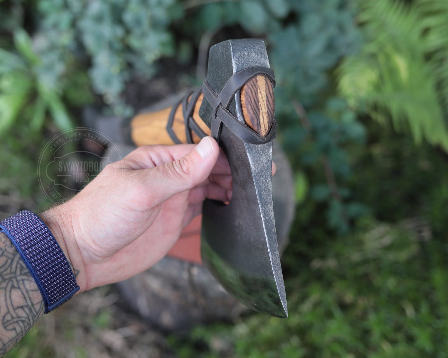Handcrafted Scandinavian Leather Wrapped Axe