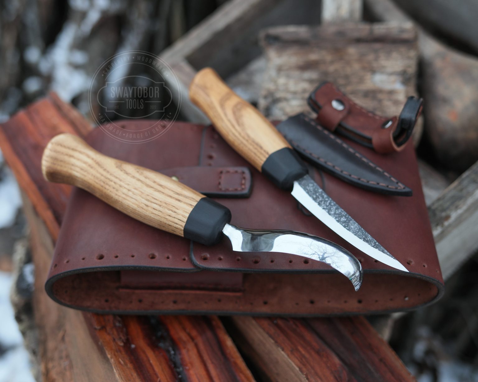 Hand Forged Carving Set Carving Sloyd knife & Hook knife