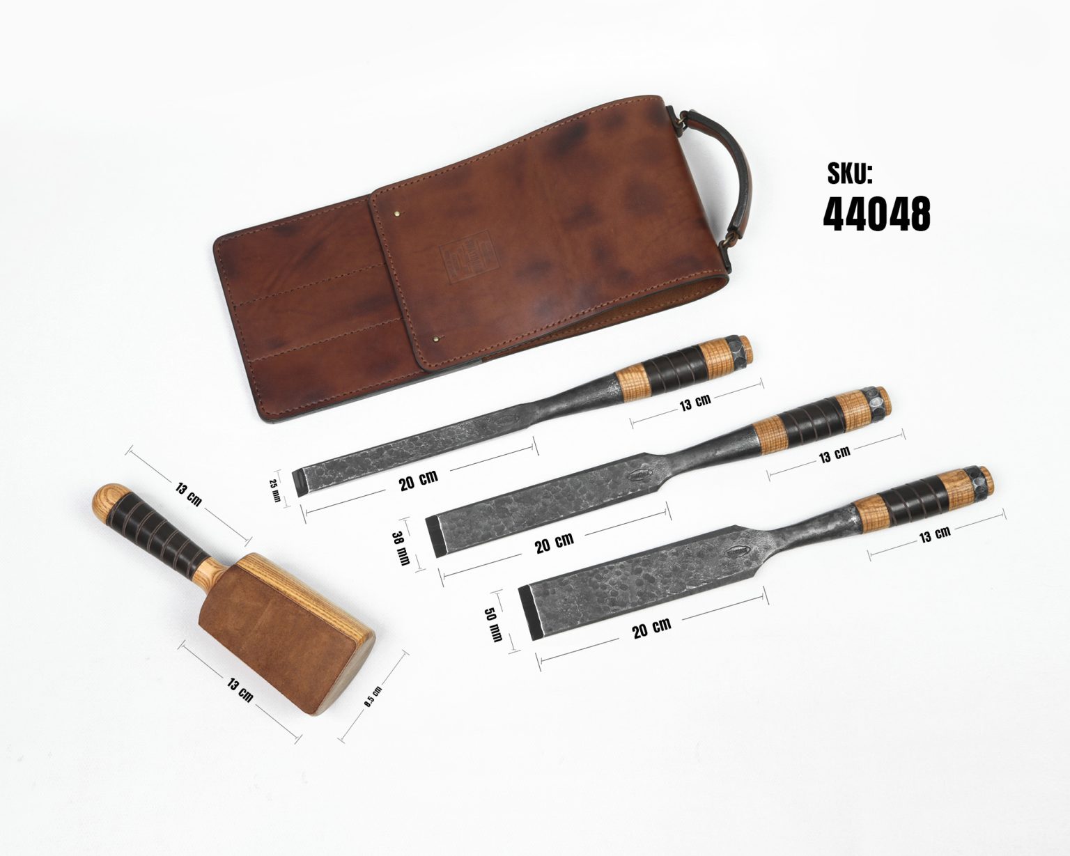 Timber Framing Set Chisels with Wooden Mallet