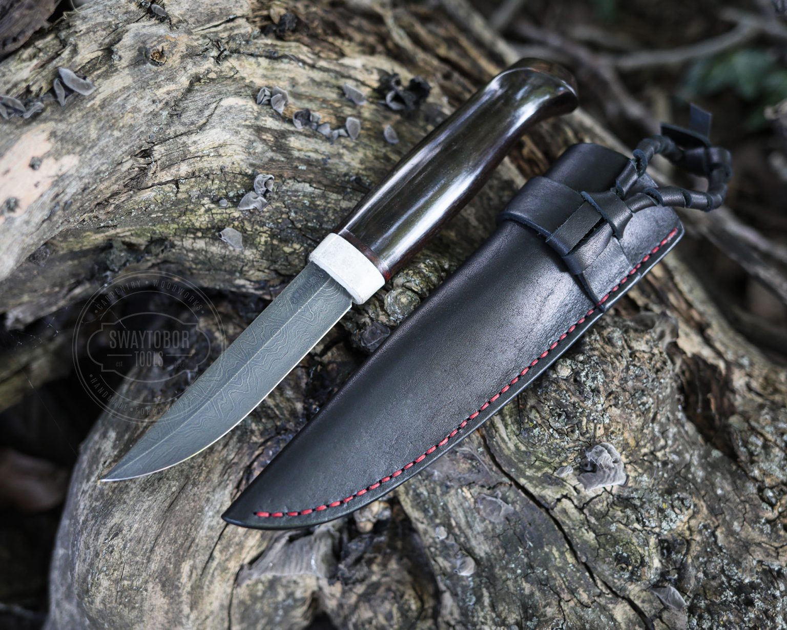 Damascus Steel Bushcraft Knife | Fixed Blade | Camping Knife with ...