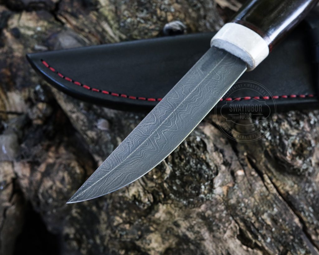 Damascus Steel Bushcraft Knife | Fixed Blade | Camping Knife with ...