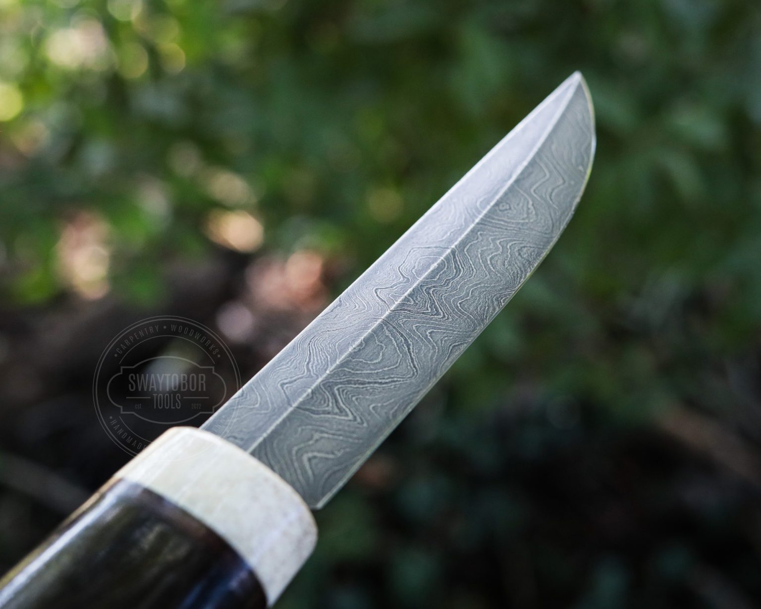 Damascus Steel Bushcraft Knife | Fixed Blade | Camping Knife with ...