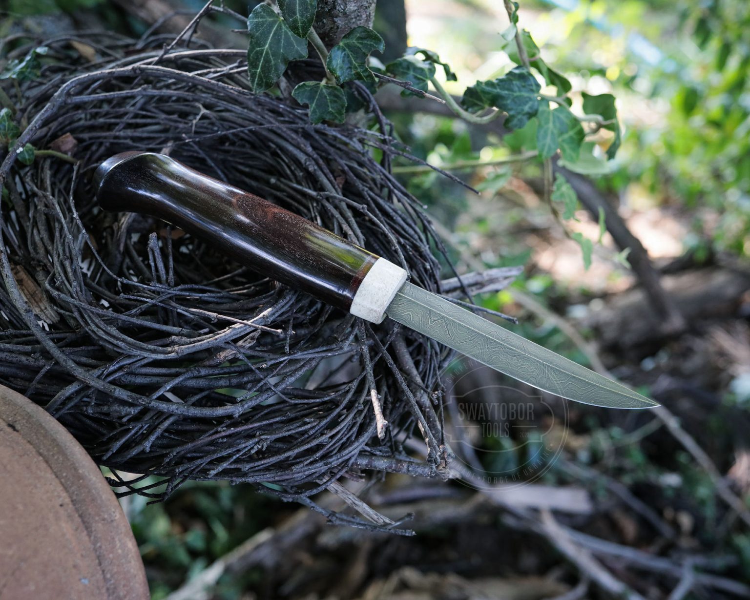 Damascus Steel Bushcraft Knife | Fixed Blade | Camping Knife with ...