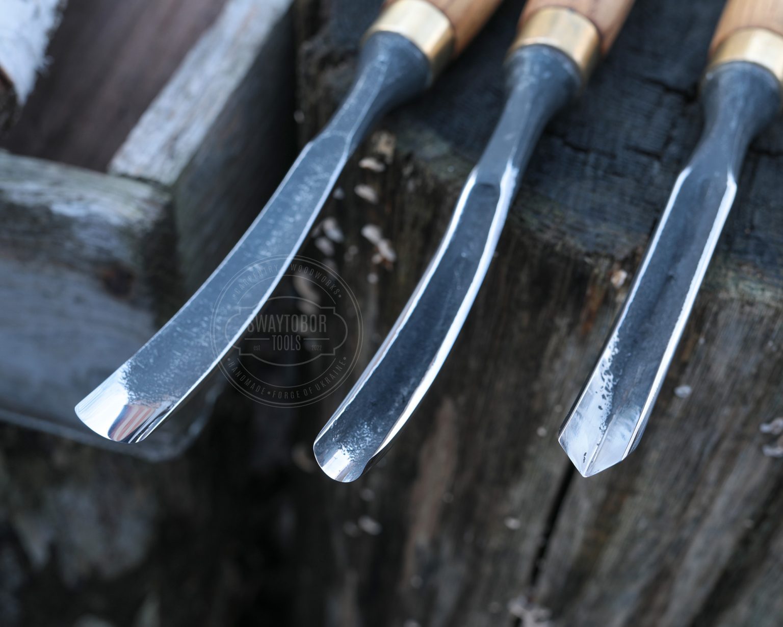 Hand-Forged Set of 3 Small Wood Carving Gouge for Wood Project